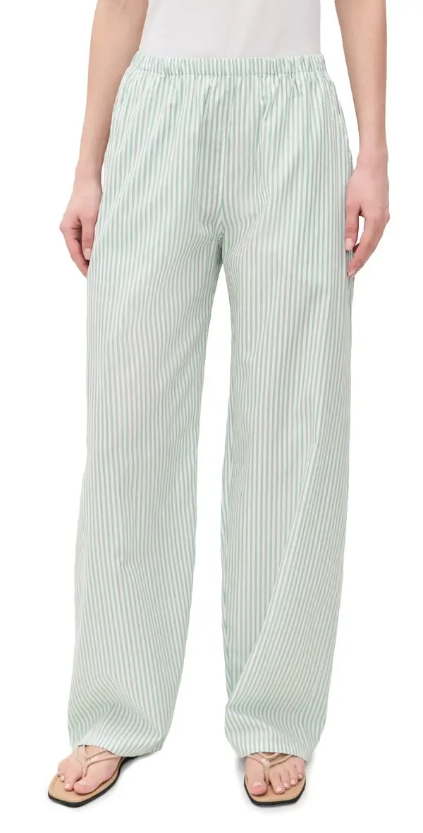 LESET Yoshi Stripe Wide Leg Pants - Vert Stripe