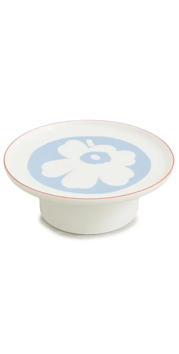 Marimekko Oiva Unikko Serving Dish - White/light Blue/orange Red