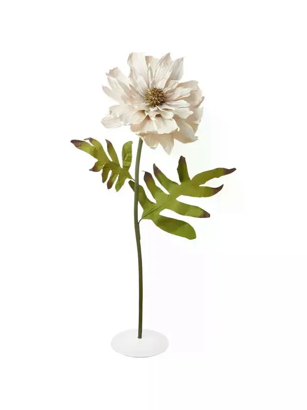 L'OCA NERA Metal Base Decorative Dahlia Flower - Neutrals