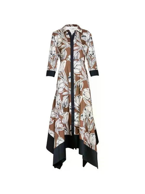 Tanya Taylor Floral Print Selene Dress - Brown