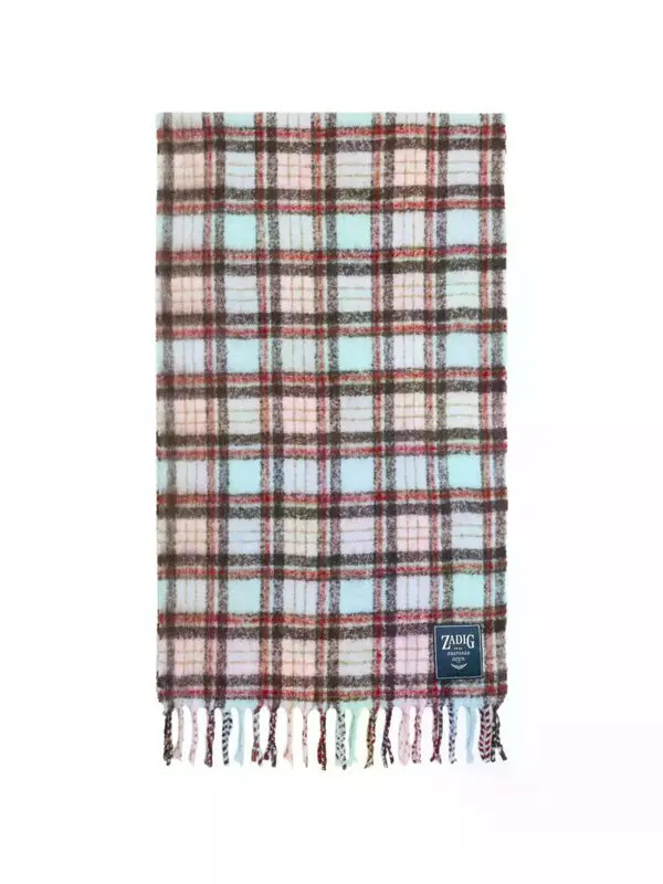 Zadig&Voltaire Tartan Fringed Scarf - Blue
