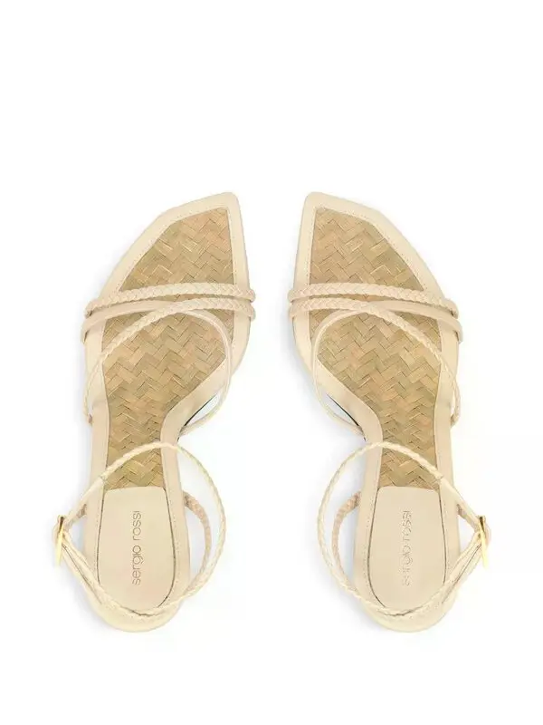 SERGIO ROSSI Braided Leather Sandals - Neutrals