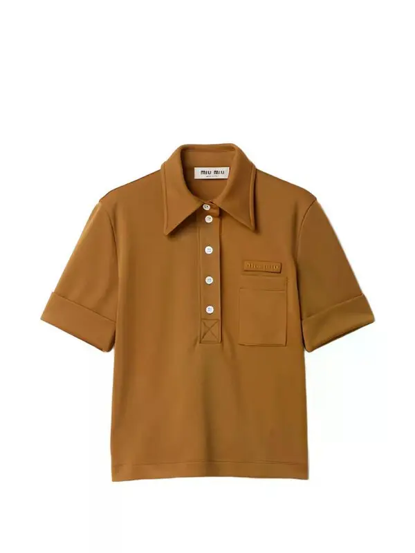Miu Miu Short-sleeved Polo Shirt - Brown