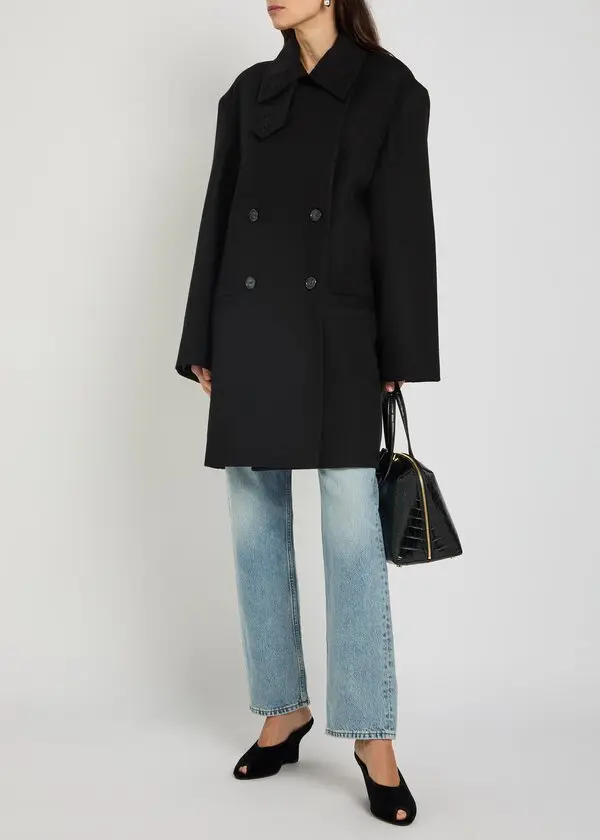 TOTEME Broad Double-breasted Wool Pea Coat