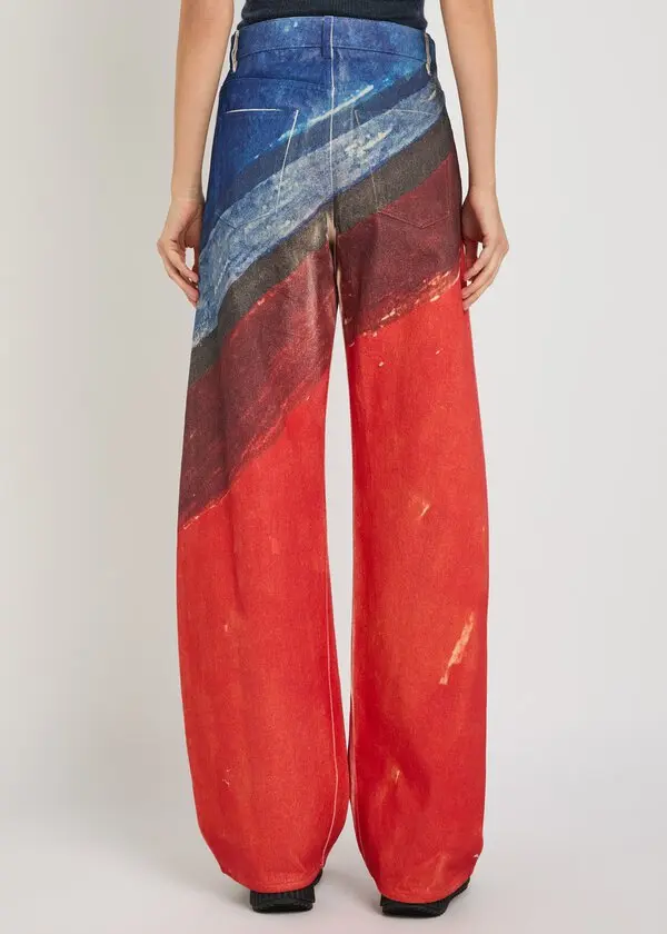 Gabriela Hearst Amoret Printed Barrel-leg Denim Jeans