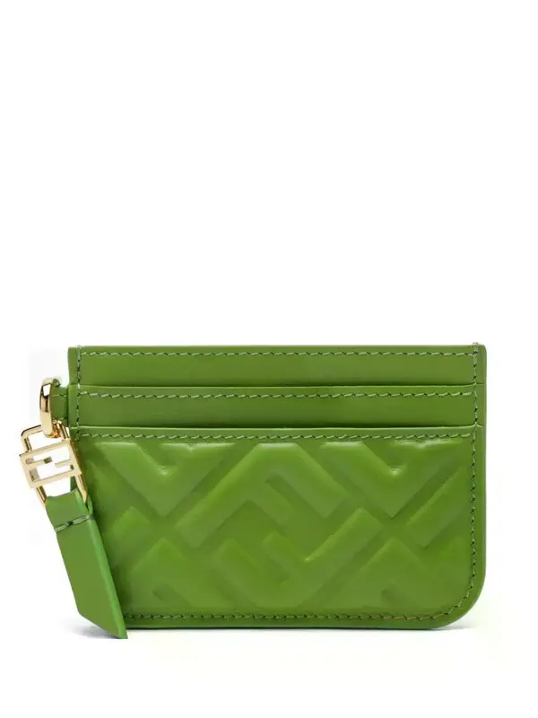 Fendi Baguette Ff Motif Flat Cardholder - Green