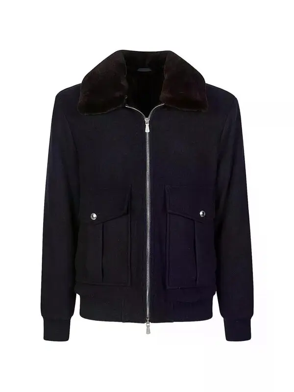 Eleventy Jacket With Fur Collar