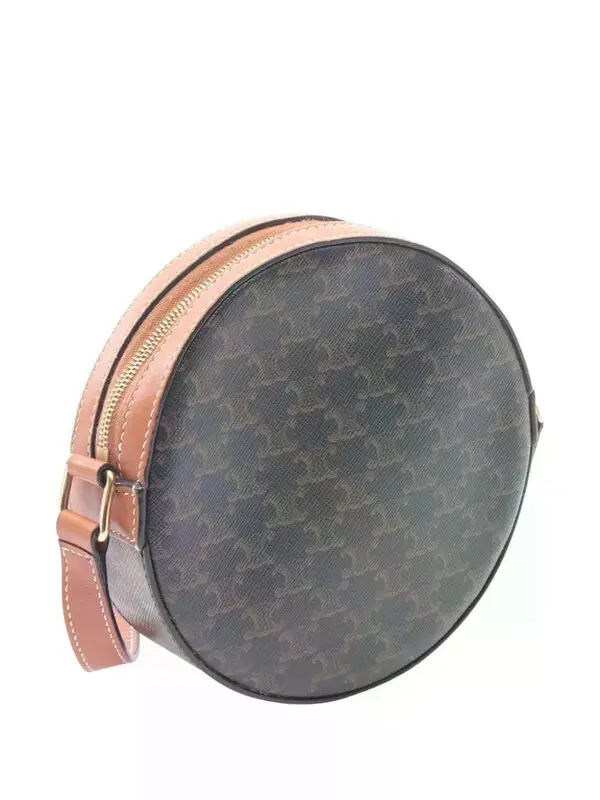 Celine Triomphe Coated Canvas Round Crossbody Bag - Brown