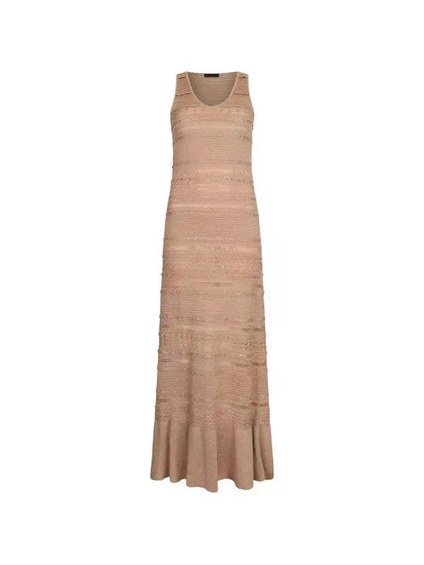 Liu Jo Long Openwork Knit Dress With Lurex Details