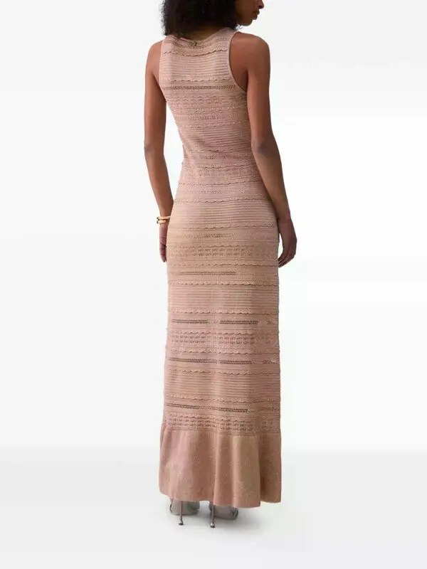 Liu Jo Long Openwork Knit Dress With Lurex Details