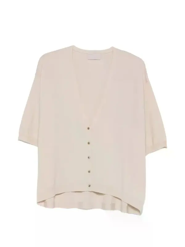 Hemisphere V-neck Button Cardigan - Neutrals