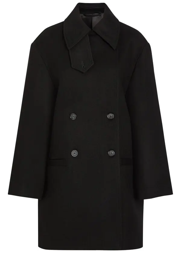 TOTEME Wool Pea Coat - Black
