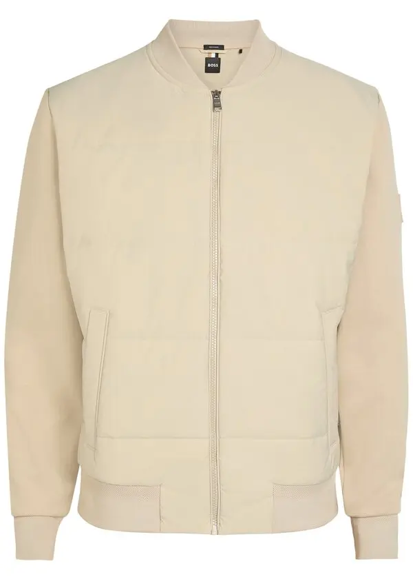 BOSS Skiles Quilted Shell And Cotton-blend Jacket - Beige