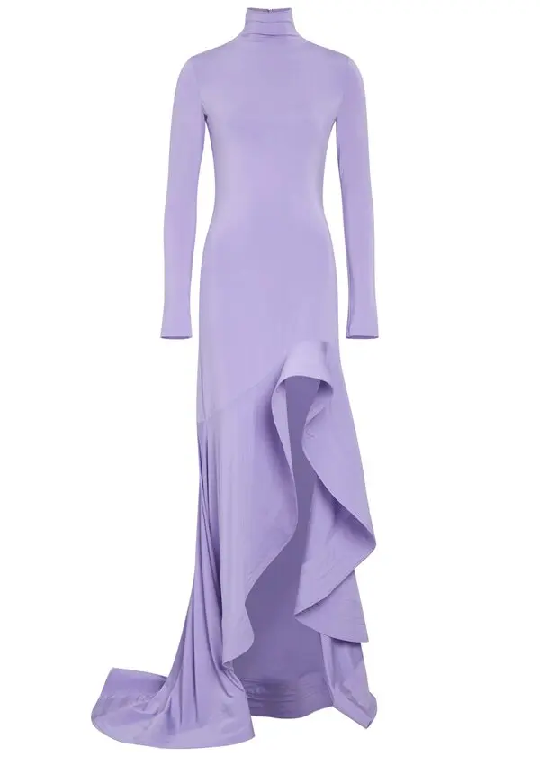 Stella McCartney Cascading Stretch-jersey Mini Dress - Lilac