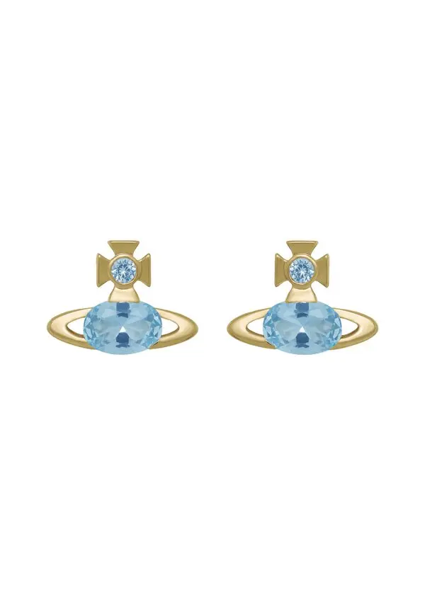 VIVIENNE WESTWOOD Allie Crystal-embellished Orb Stud Earrings - Light Blue