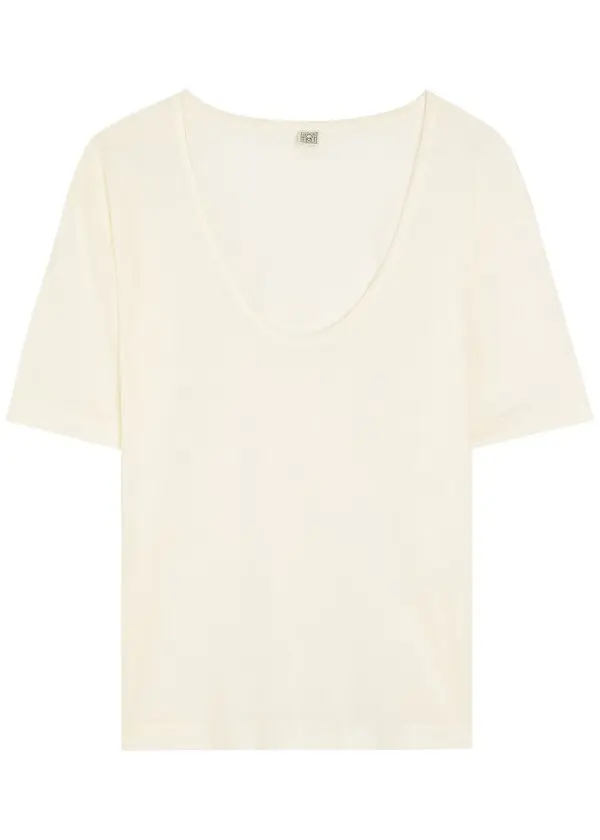 TOTEME Cotton And Silk-blend T-shirt - White
