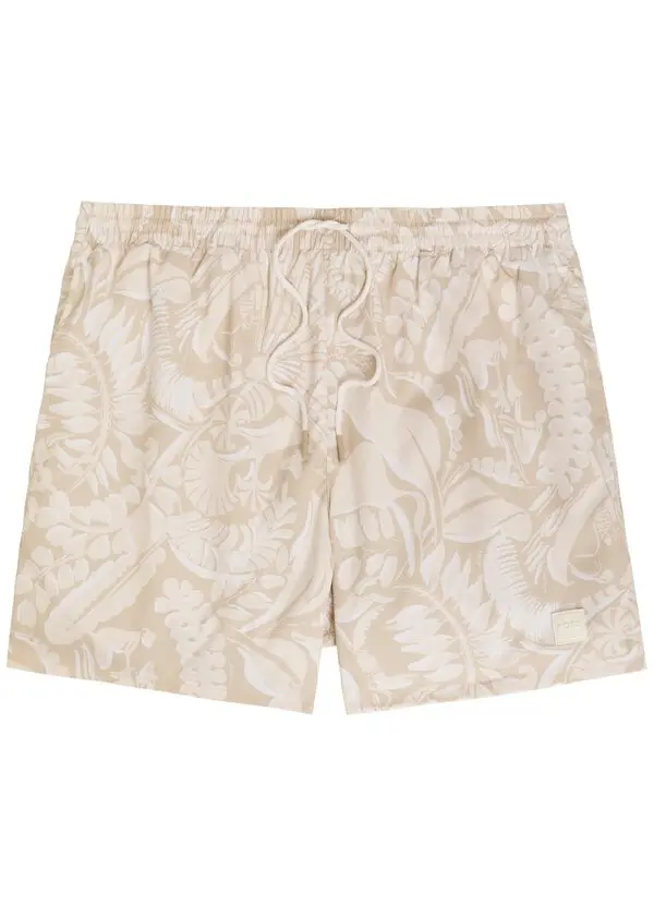 BOSS Printed Shell Swim Shorts - Beige