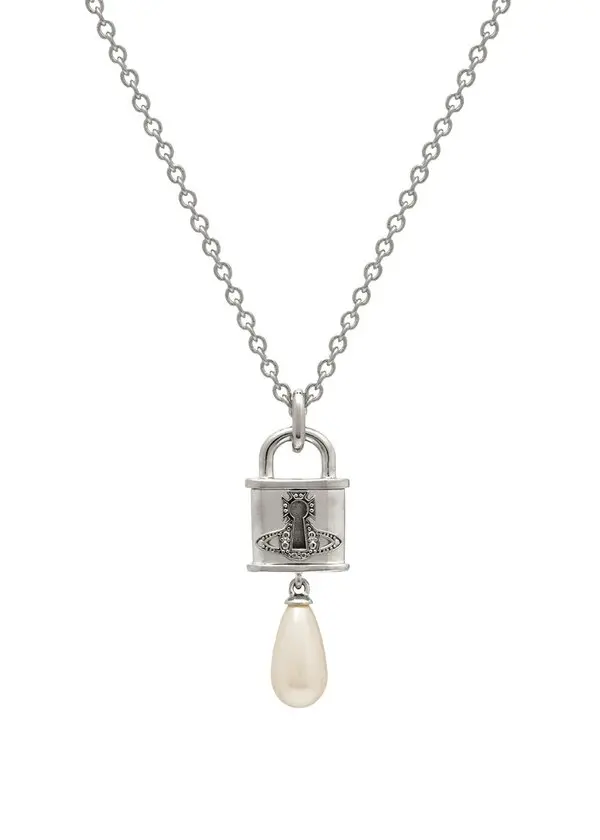 VIVIENNE WESTWOOD Celestia Small Padlock Pendant Necklace - Silver