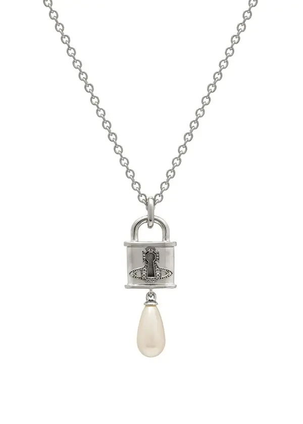 VIVIENNE WESTWOOD Celestia Small Padlock Pendant Necklace - Silver