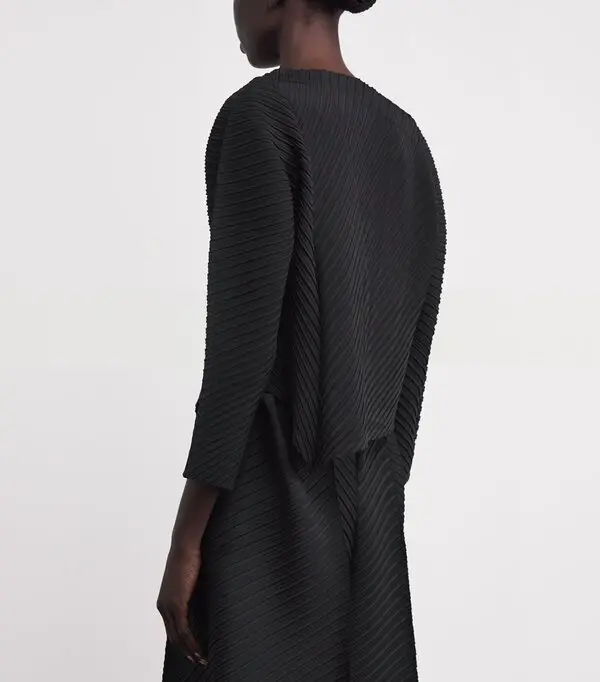 Issey Miyake Plaster Pleats Cardigan - Black