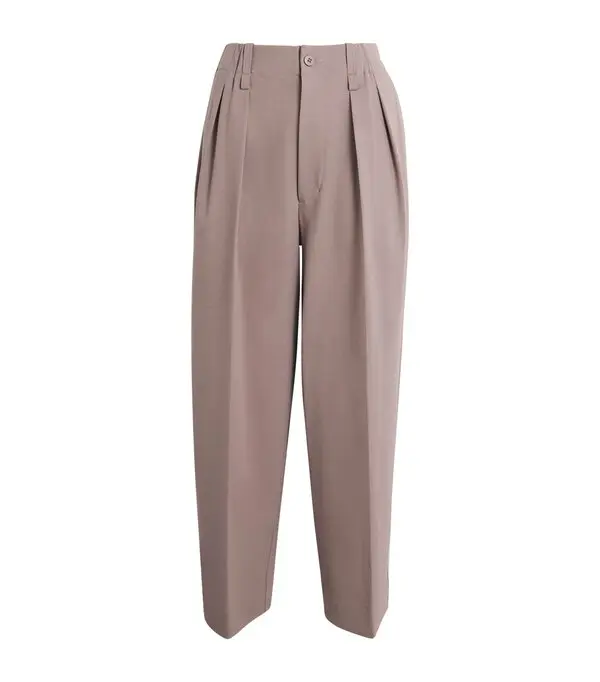 Issey Miyake Cotton Blend Simple Ensemble Trousers - Grey