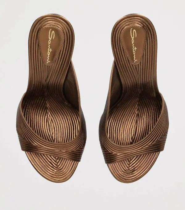 Santoni Nappa Leather Serpentine Mules