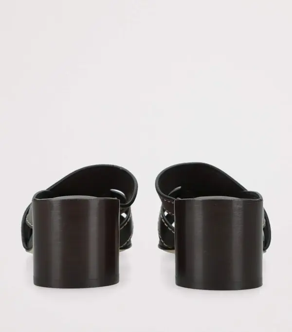 TOD'S Suede T-strap Mules - Brown