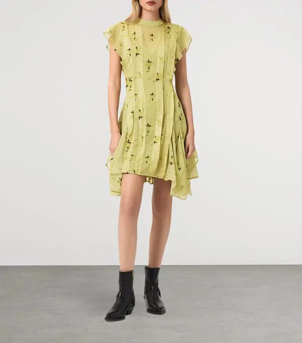 ALLSAINTS Printed Fleur Mini Dress - Yellow