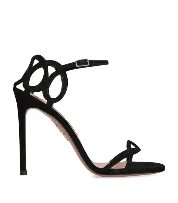 AQUAZZURA Hula Suede Heeled Sandals - Black