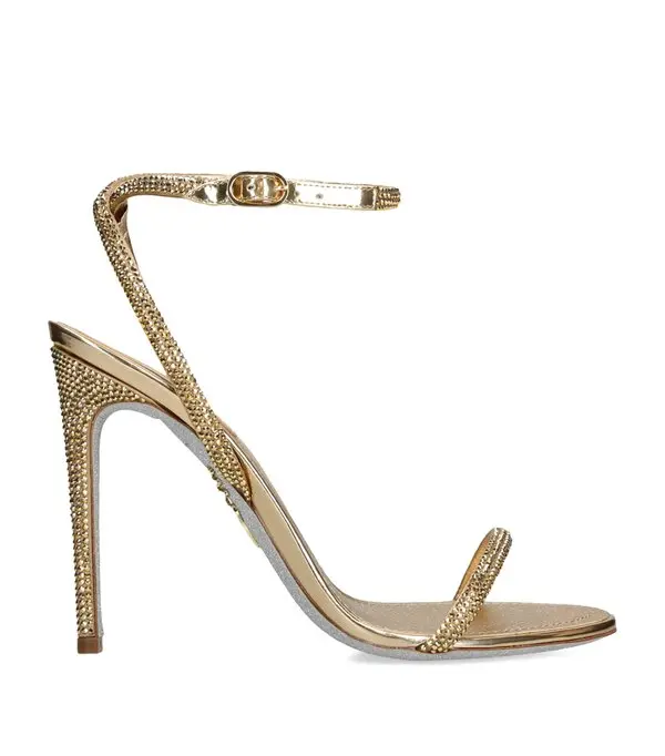 Rene Caovilla Embellished Ellabrita Heeled Sandals 105 - Gold