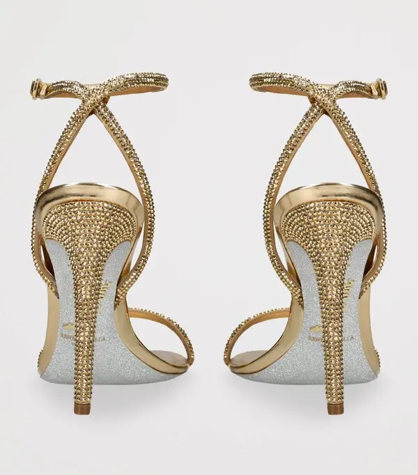 Rene Caovilla Embellished Ellabrita Heeled Sandals 105 - Gold