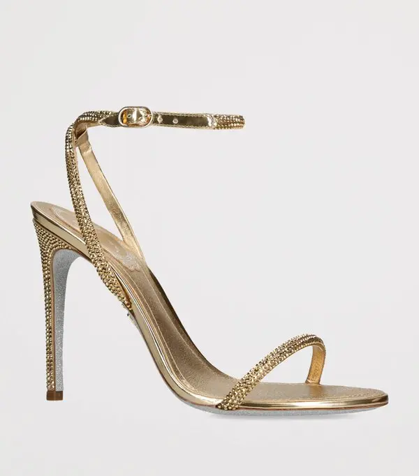 Rene Caovilla Embellished Ellabrita Heeled Sandals 105 - Gold