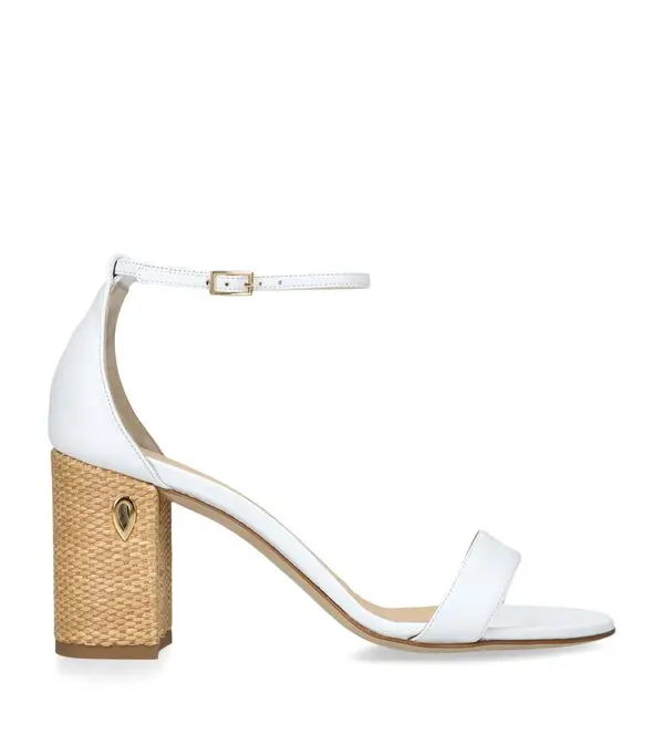 Jennifer Chamandi Leather-raffia Massimiliano Heeled Sandals 85 - White