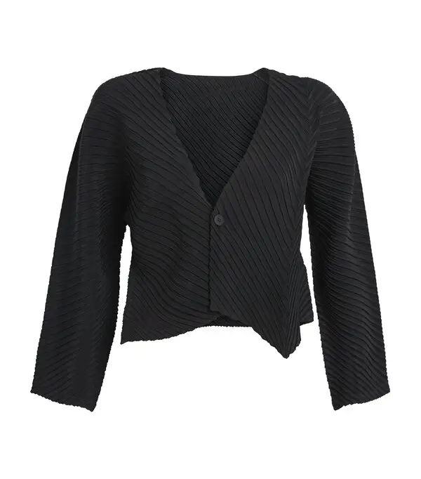 Issey Miyake Plaster Pleats Cardigan - Black