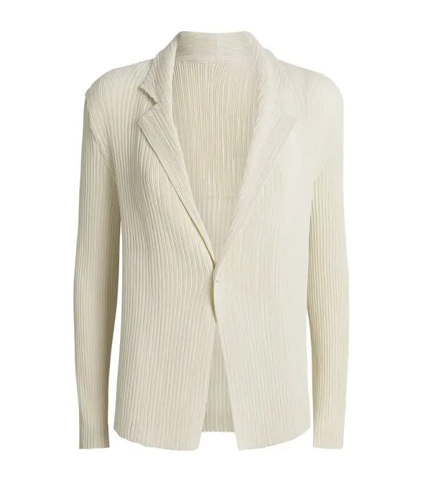 Issey Miyake Hatching Pleats Blazer - Neutral