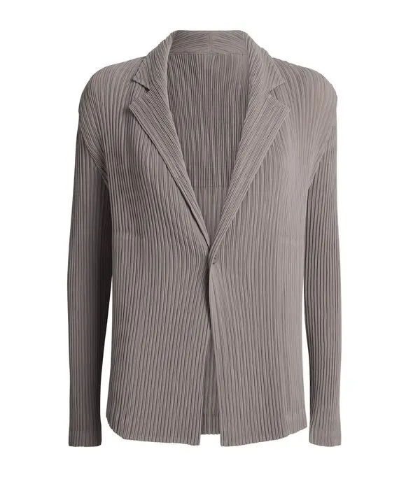 Issey Miyake Hatching Pleats Blazer - Grey