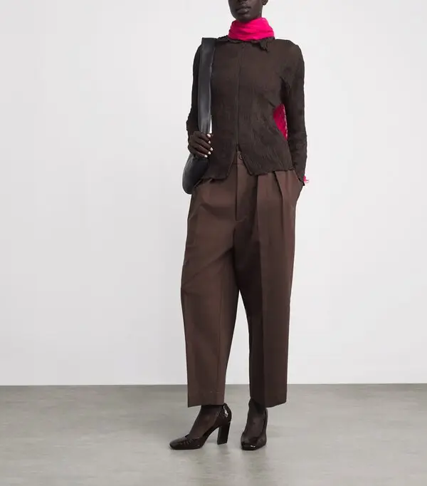 Issey Miyake Chiffon Twist 1 Pleats Zip Cardigan