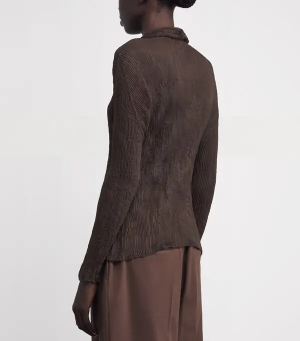 Issey Miyake Chiffon Twist 1 Pleats Zip Cardigan