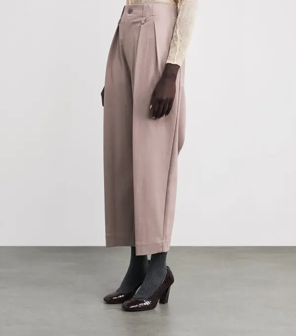 Issey Miyake Cotton-blend Simple Ensemble Trousers - Grey