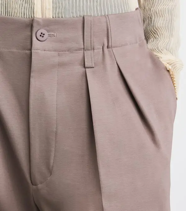 Issey Miyake Cotton-blend Simple Ensemble Trousers - Grey