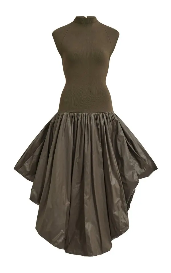 Aje Venetia Knit Midi Dress - Khaki
