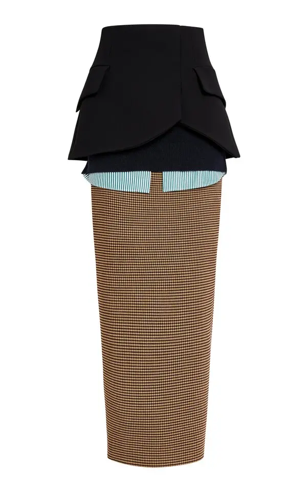 A.W.A.K.E. Mode High-waisted Layered Pencil Skirt - Multi