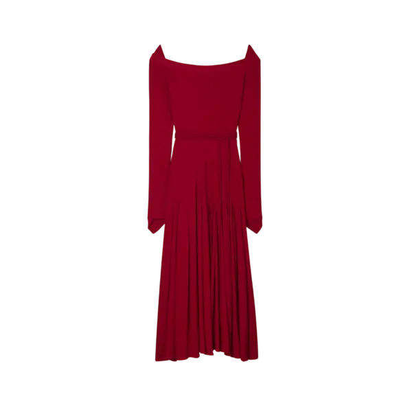 Tory Burch Viscose Jersey Pleated Dress - Rouge