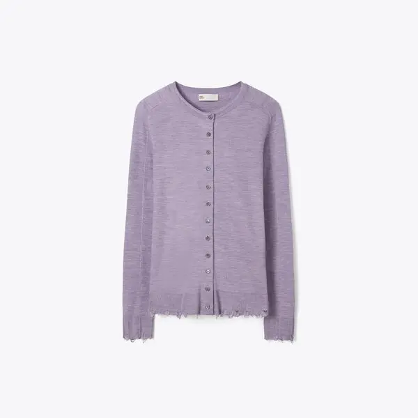 Tory Burch Silk Cardigan - Purple