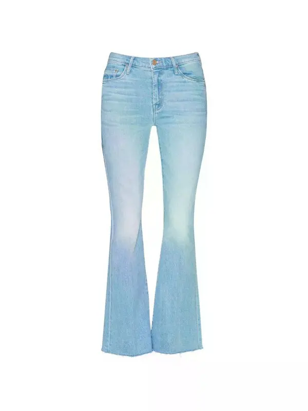 MOTHER Frayed Hem Denim Jeans - Blue