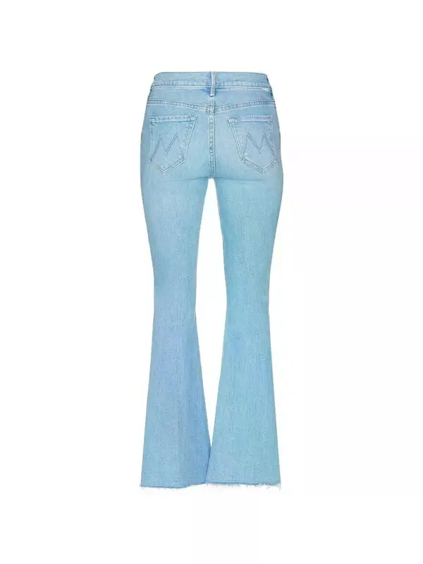 MOTHER Frayed Hem Denim Jeans - Blue
