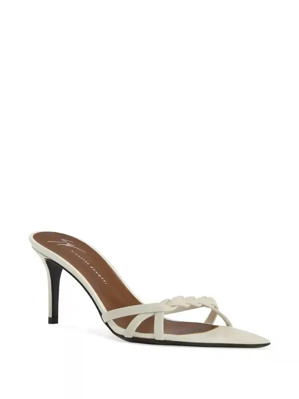 GIUSEPPE ZANOTTI Intrigo Braid 70 Braided Strips Mules - White