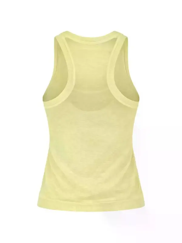 Patrizia Pepe Sleeveless Rib-knit Tank Top With Chest Logo Detail