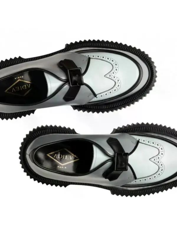 ADIEU PARIS Buckle Wingtip Leather Loafers