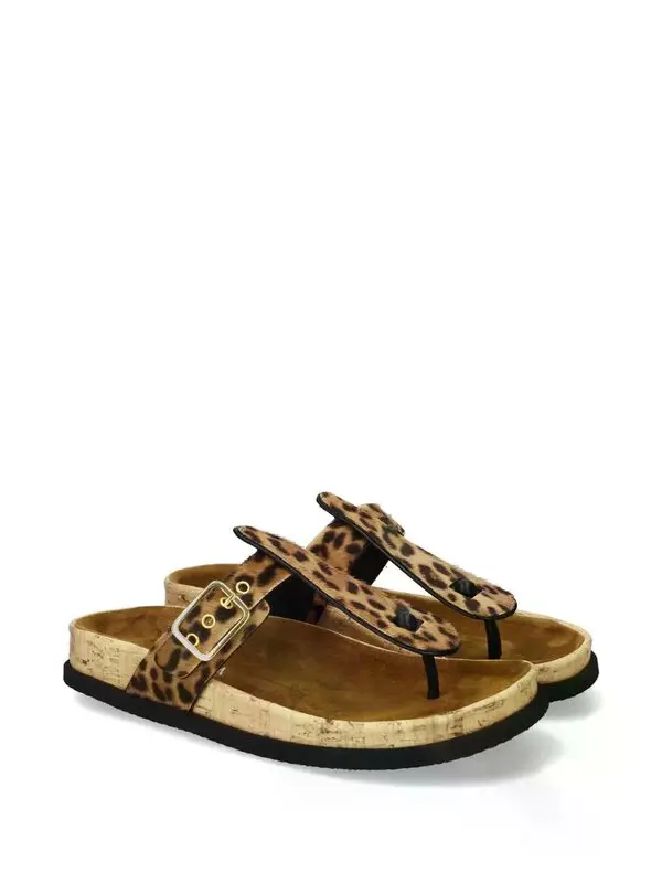 Premiata Leopard-print Buckle Sandals - Neutrals